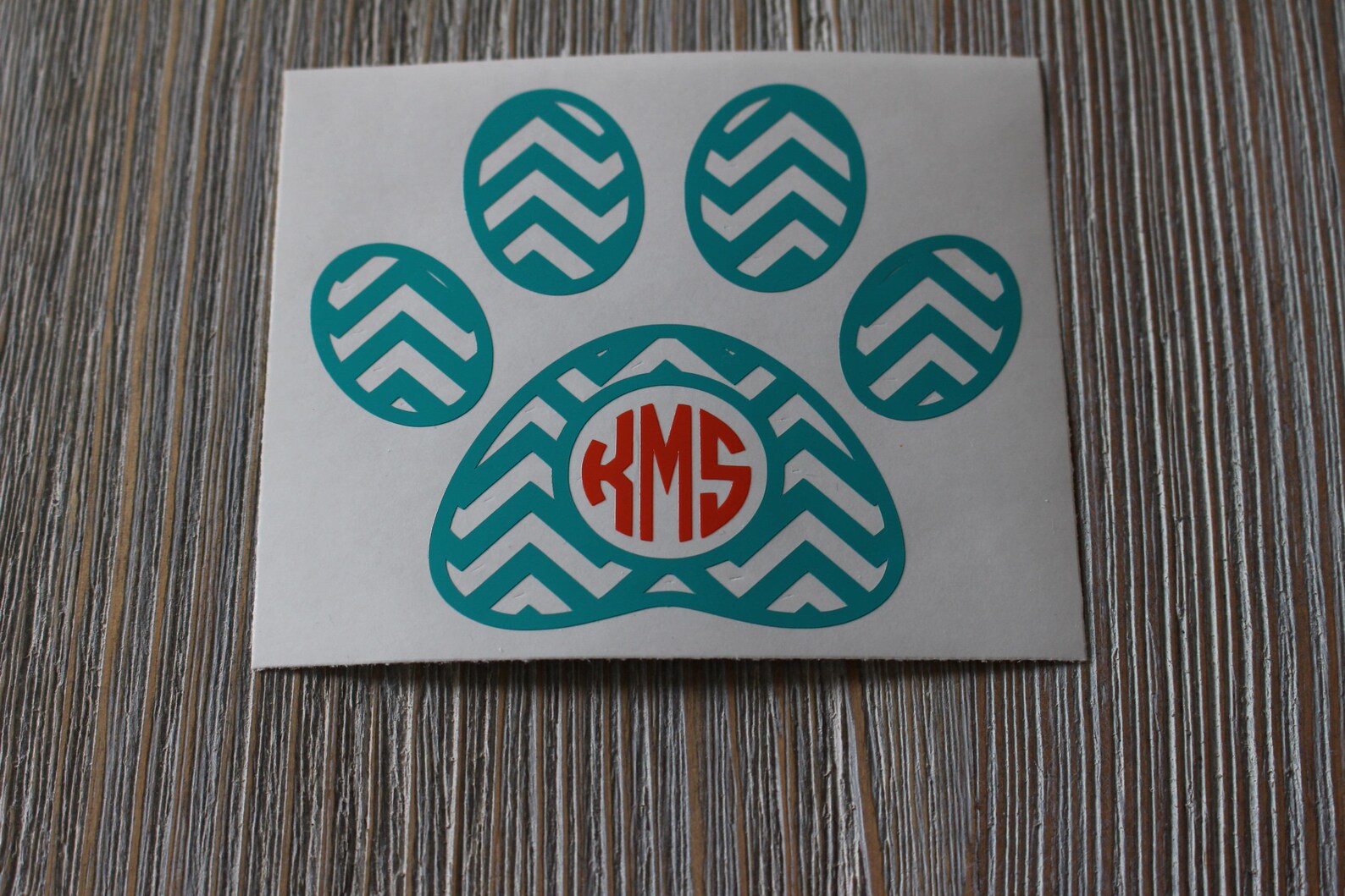 Paw Print Monogram Car Decal Monogram Paw Print Car Decal - Etsy