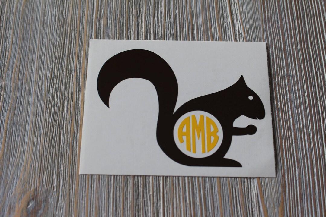 Squirrel Monogram Car Decal Monogram Squirrel Car Decal Monogram Car ...