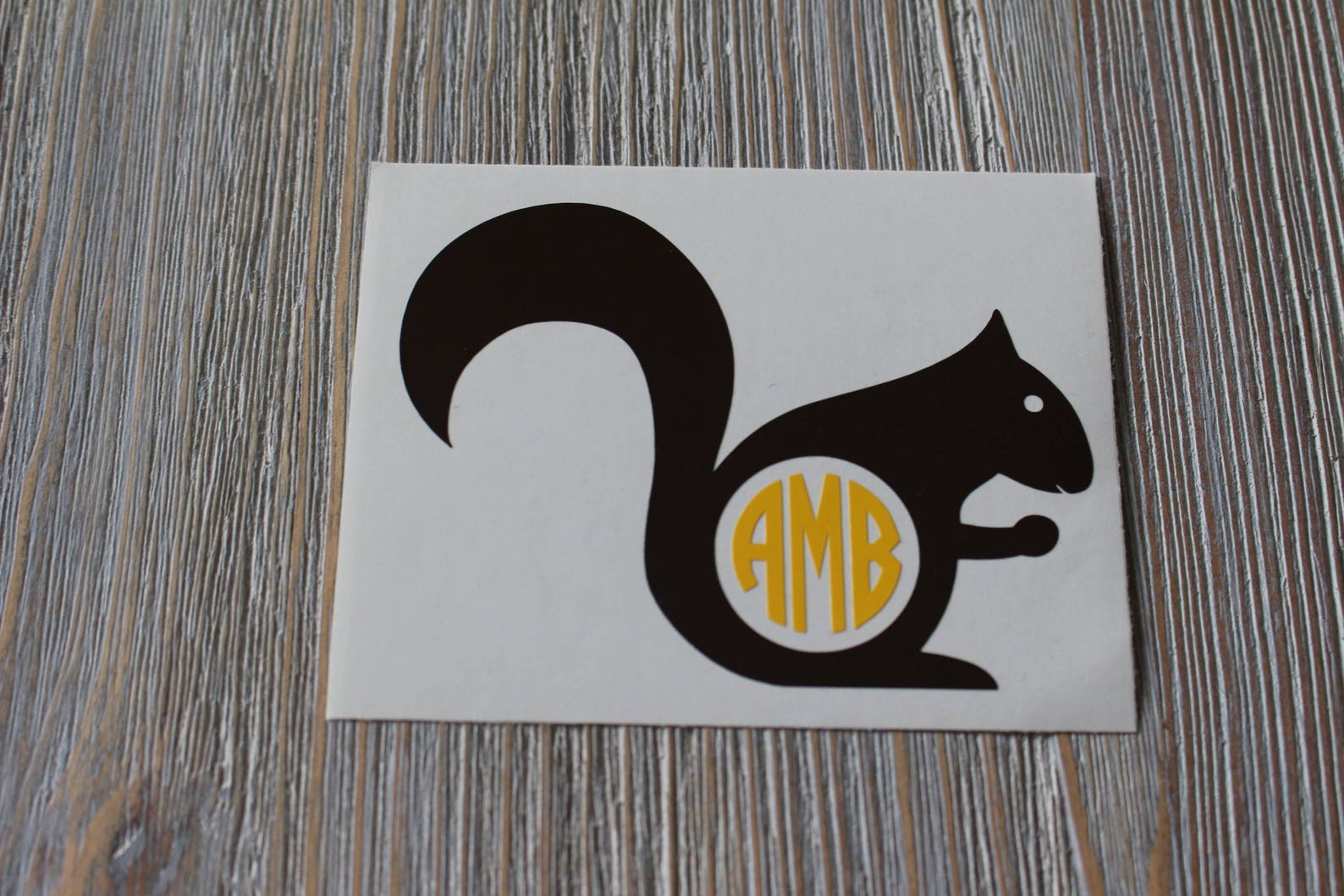 Squirrel Monogram Car Decal Monogram Squirrel Car Decal | Etsy