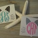 Cat Monogram Decal - Monogram Cat Decal - Monogram Car Decal - Monogram ...