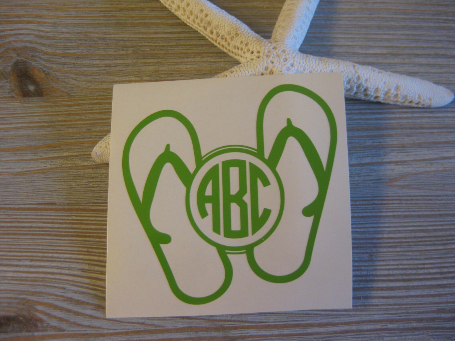 Flip Flop Monogram Car Decal - Monogram Flip Flop Car Decal - Monogram ...