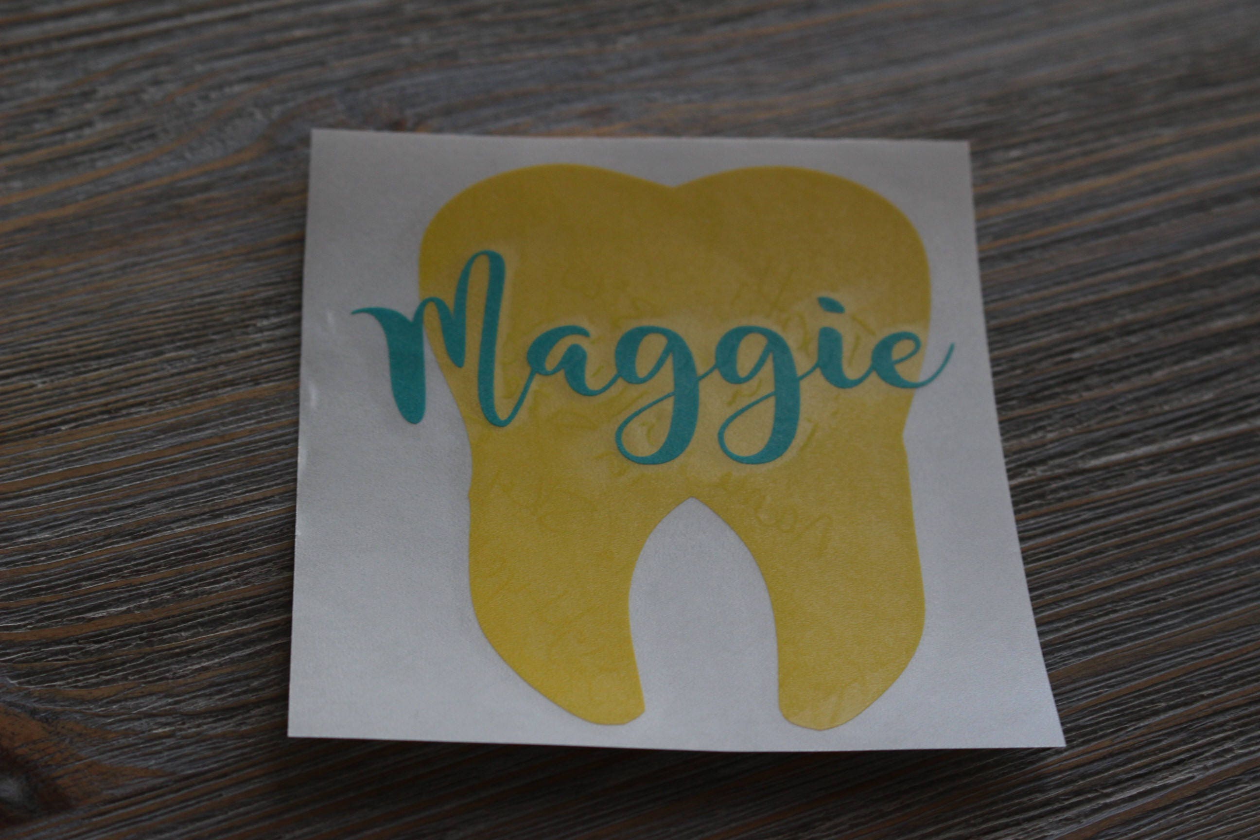 Tooth Monogram Decal Tooth Decal Personalized Tooth Decal - Etsy