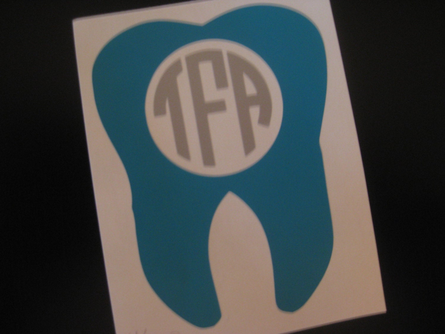 Tooth Monogram Car Decal Monogram Tooth Decal Monogram Car | Etsy