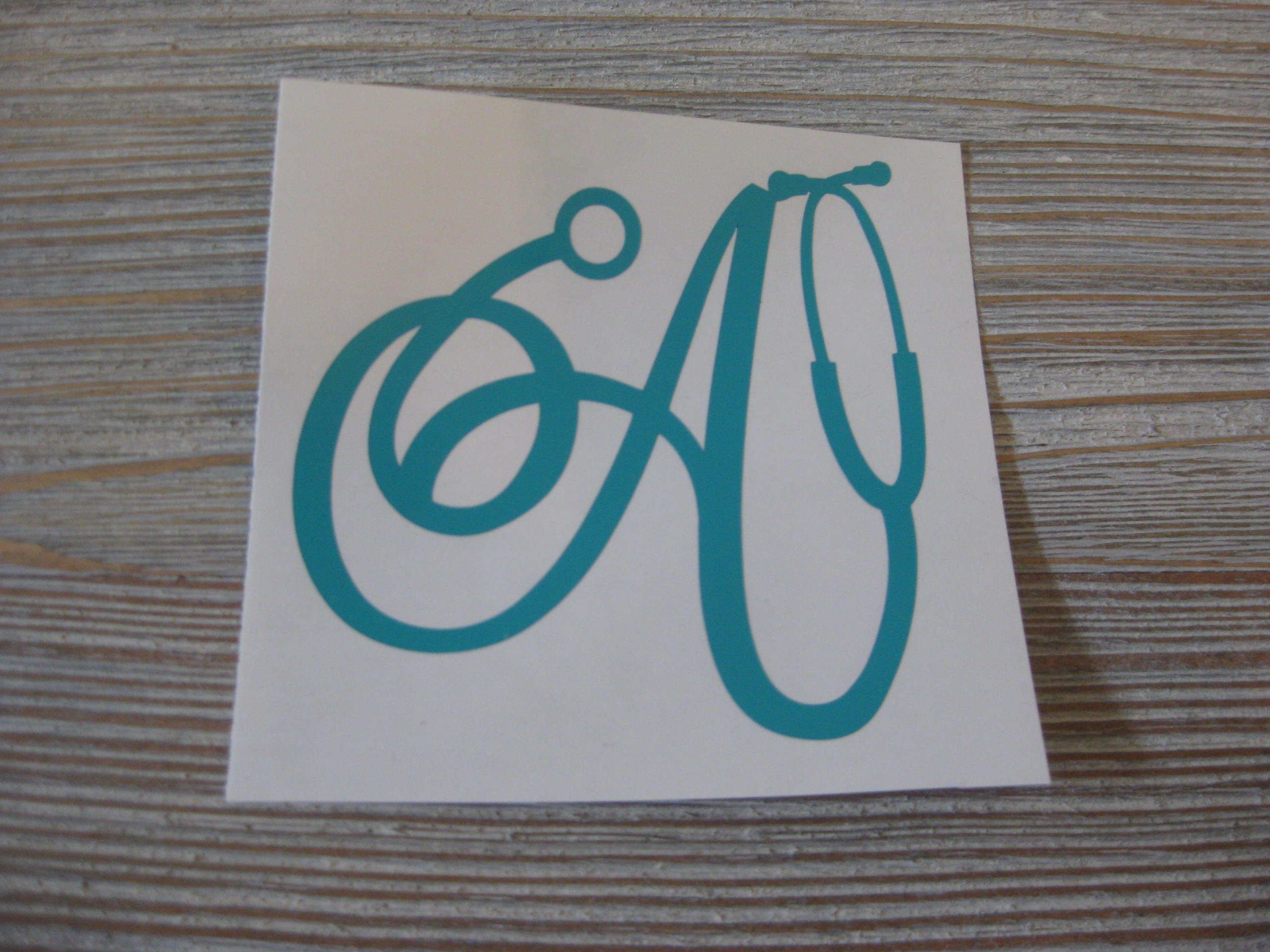 Stethoscope Monogram Decal - Stethoscope Monogram - Nurse Decal ...