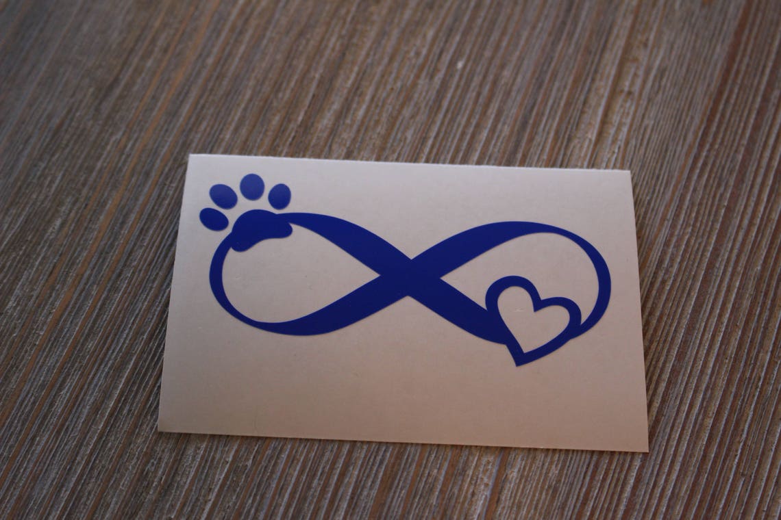 Infinity Pet Decal Paw Print Decal Dog Decal Love Dog | Etsy
