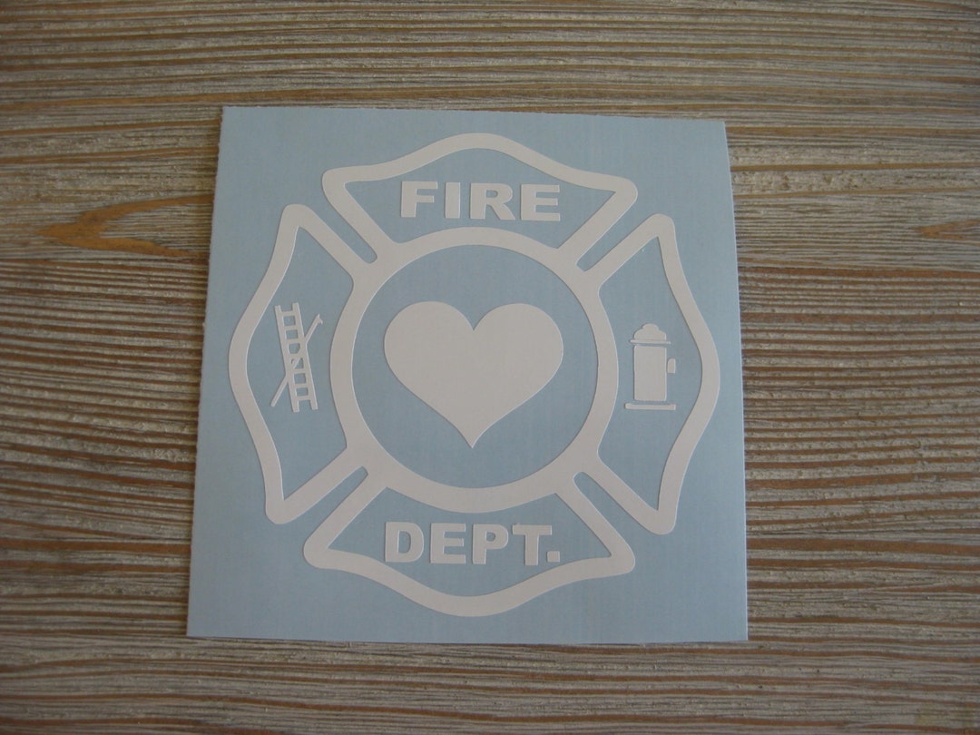 Firefighter Emblem Car Decal - Firefighter Car Decal - Fireman Car ...