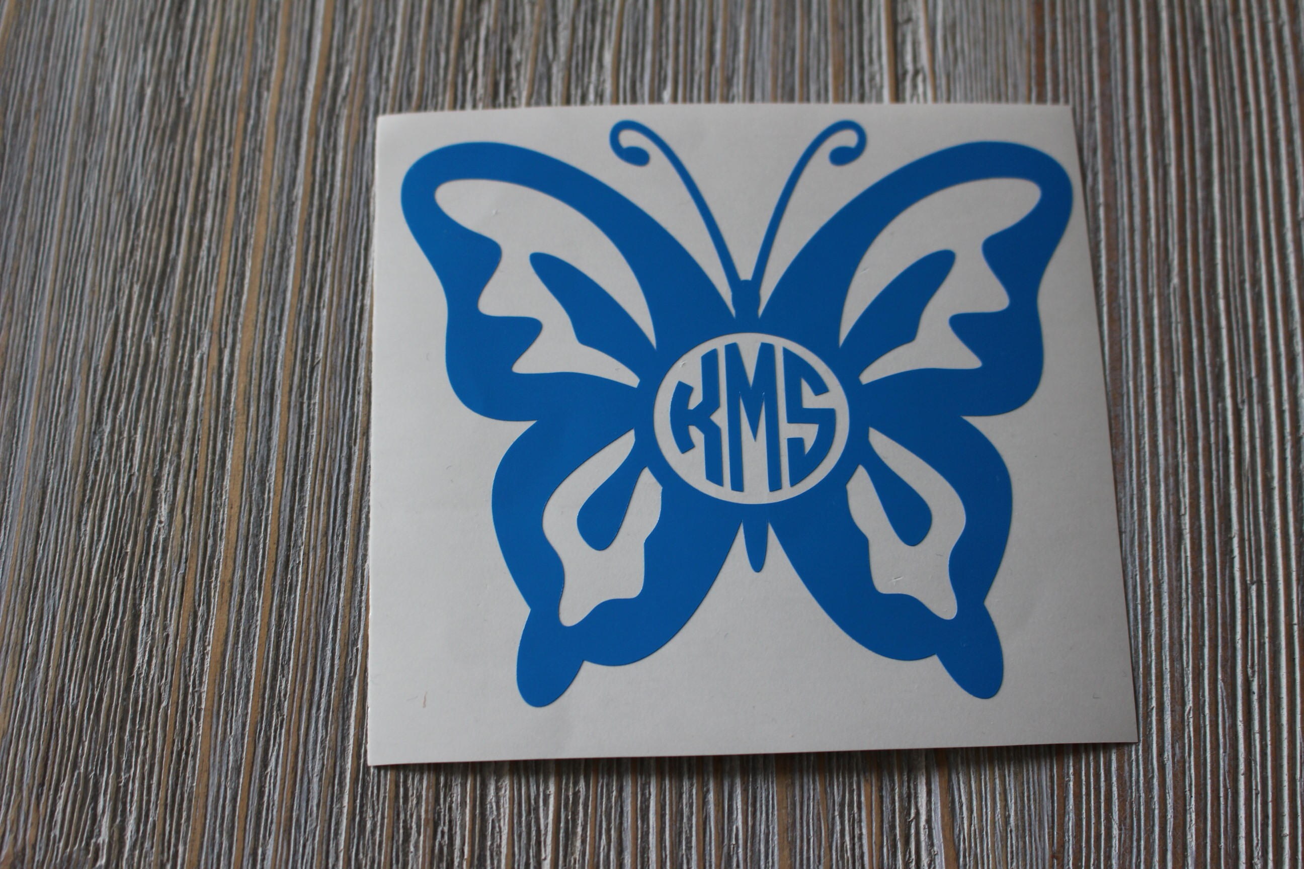Butterfly Monogram Car Decal Monogram Butterfly Car Decal | Etsy