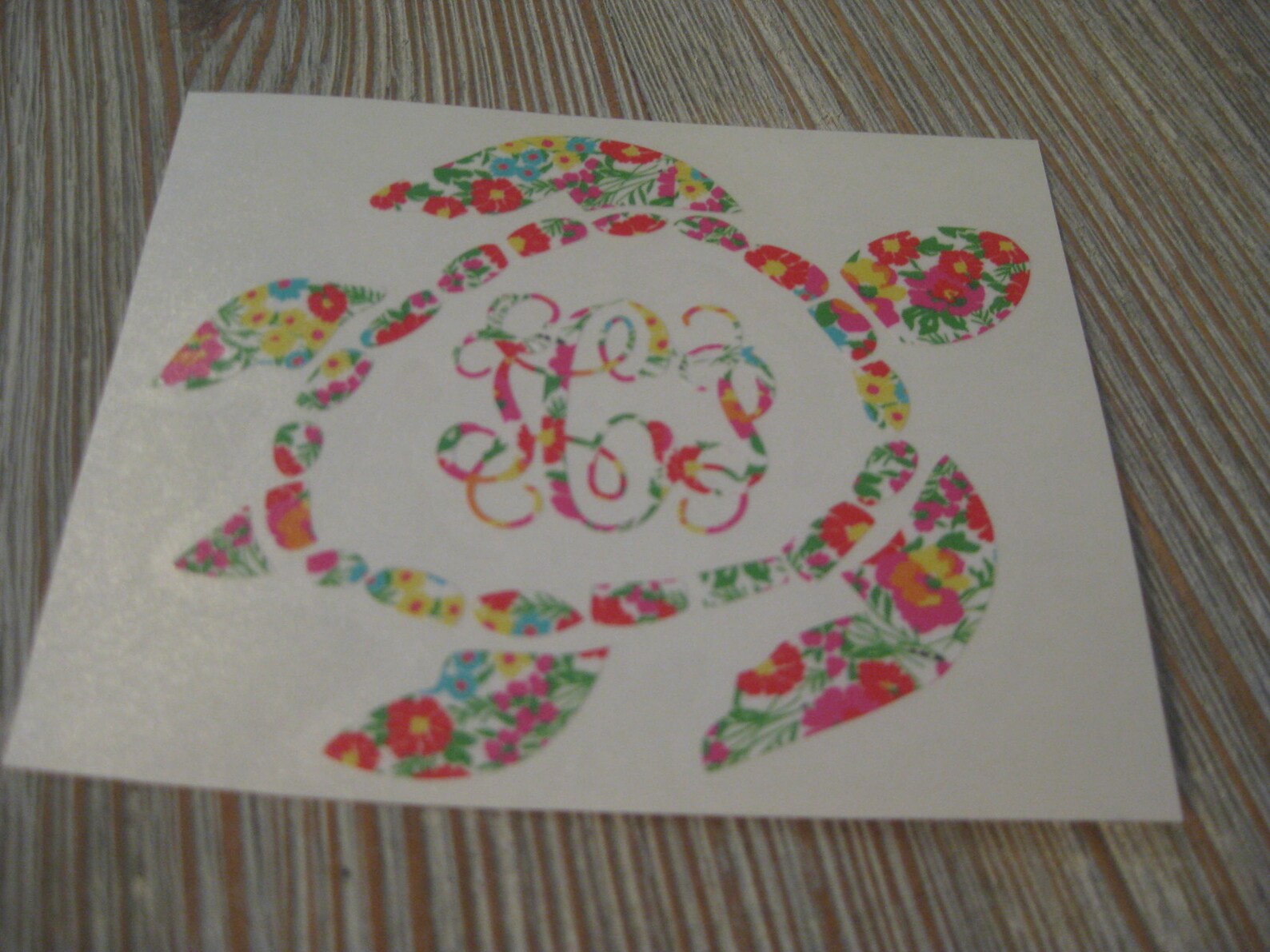 Monogram Car Decal Sea Turtle Monogram Decal Sea Turtle - Etsy