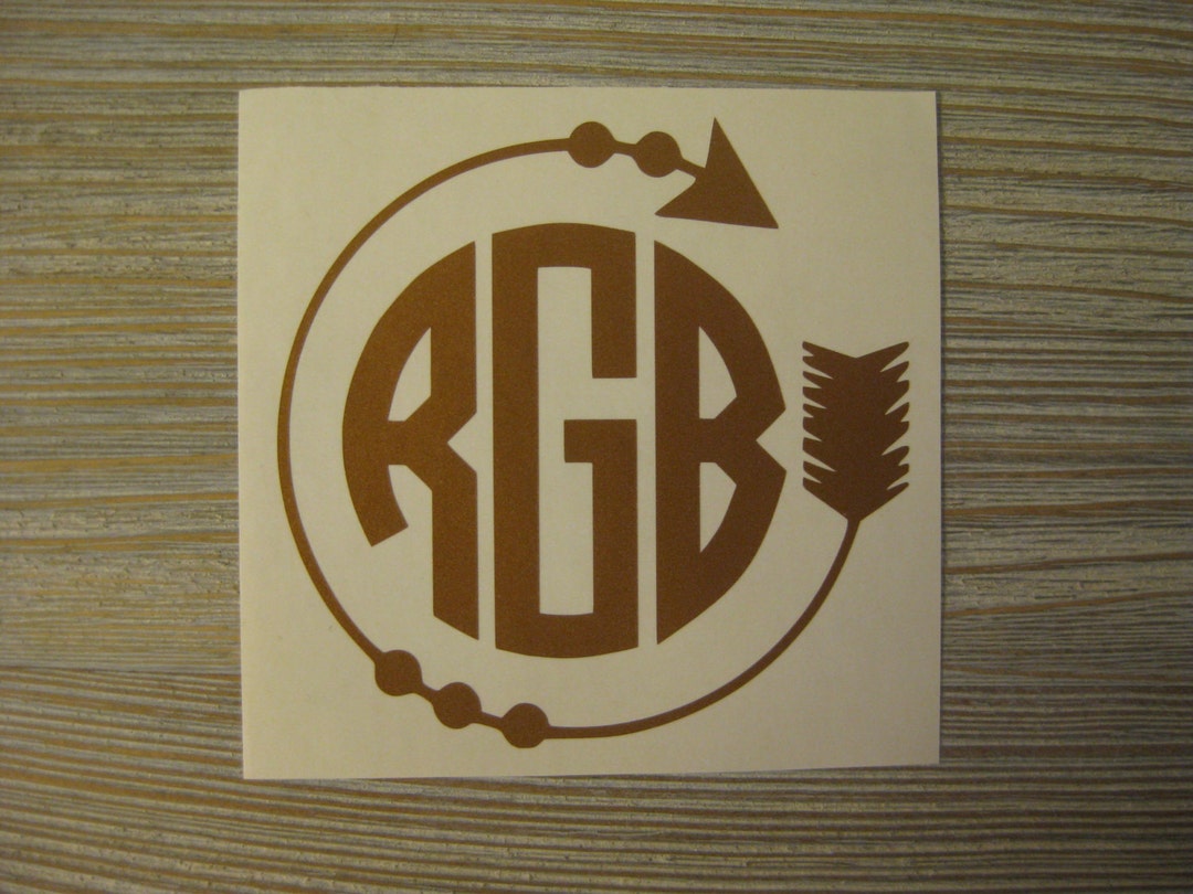 Arrow Monogram Car Decal - Monogram Arrow Car Decal - Monogram Car ...