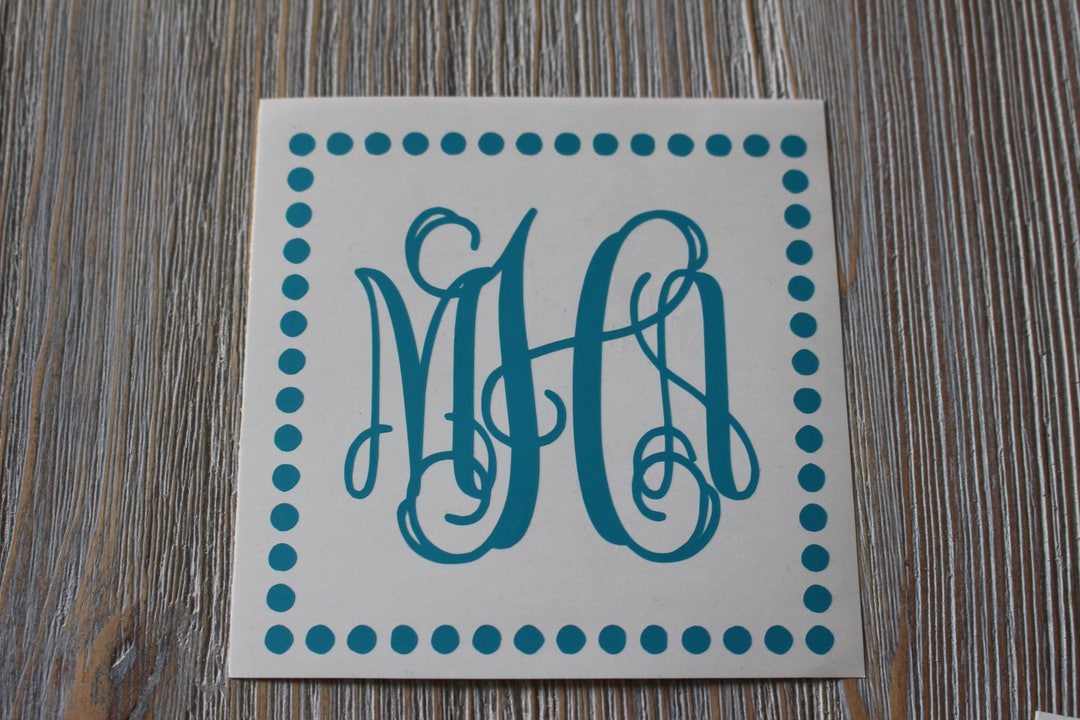 Square Monogram Car Decal - Monogram Square Car Decal - Monogram Car ...