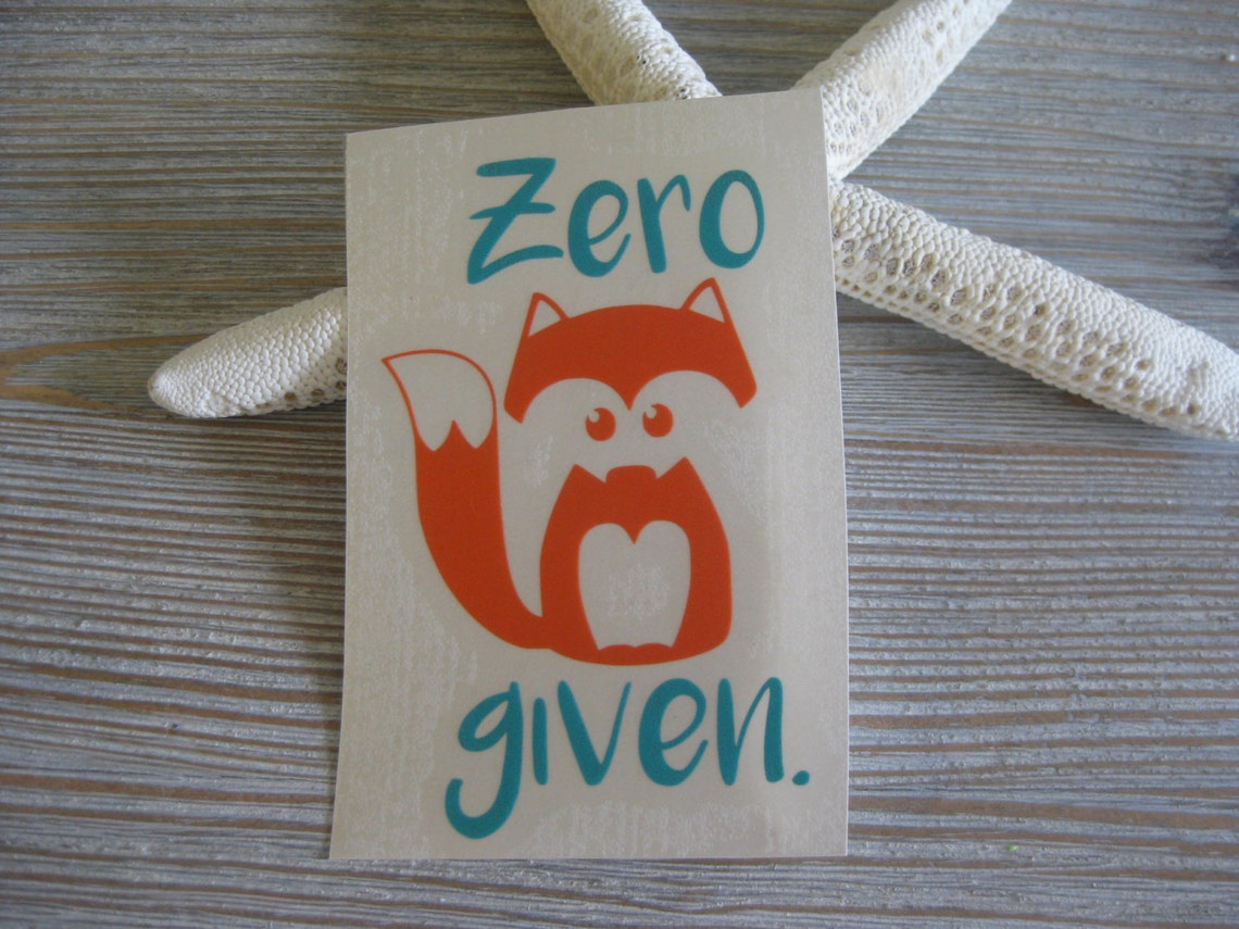 Zero Fox Given Decal Zero Fox Given Car Decal Fox Car - Etsy