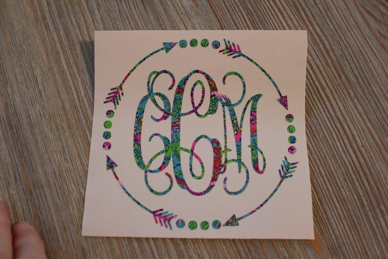 Circle Arrow Monogram Pattern Decal Arrow Monogram Pattern - Etsy
