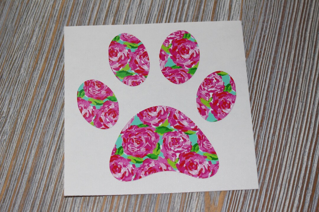 Paw Print Car Decal - Paw Print Decal - Preppy Paw Print - Monogram ...