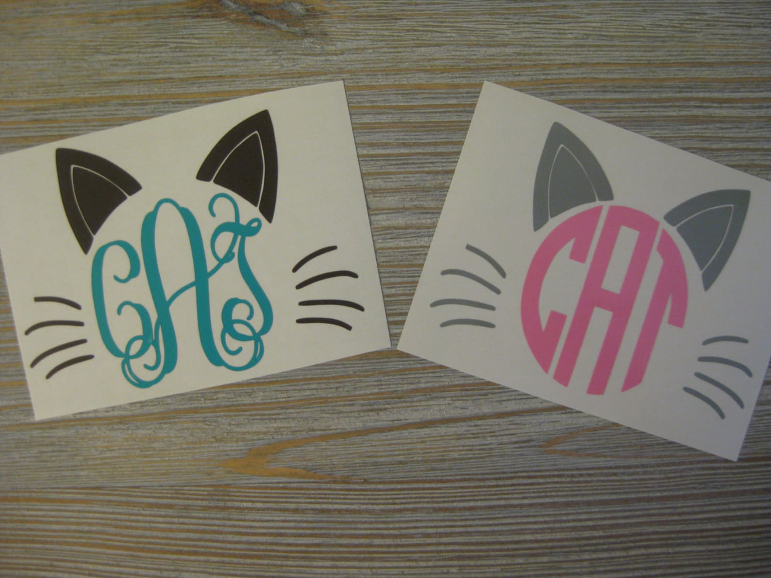 Cat Monogram Decal - Monogram Cat Decal - Monogram Car Decal - Monogram ...