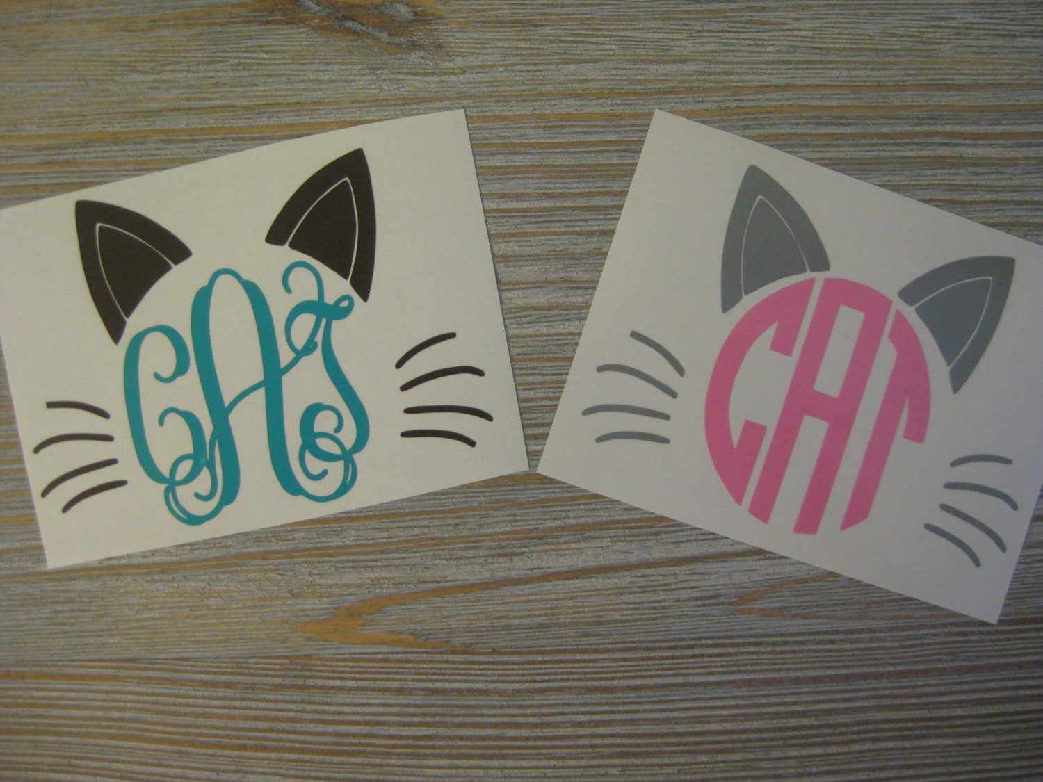 Cat Monogram Decal - Monogram Cat Decal - Monogram Car Decal - Monogram ...