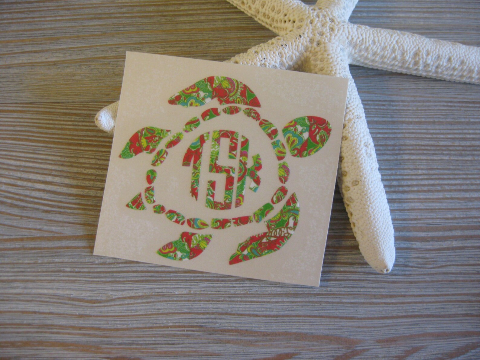 Sea Turtle Monogram Car Decal Monogram Sea Turtle Car Decal - Etsy