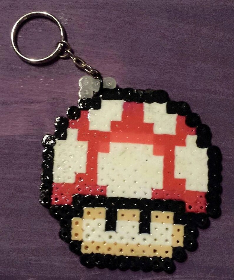 Mario Red Mushroom Powerup Keychain - Etsy