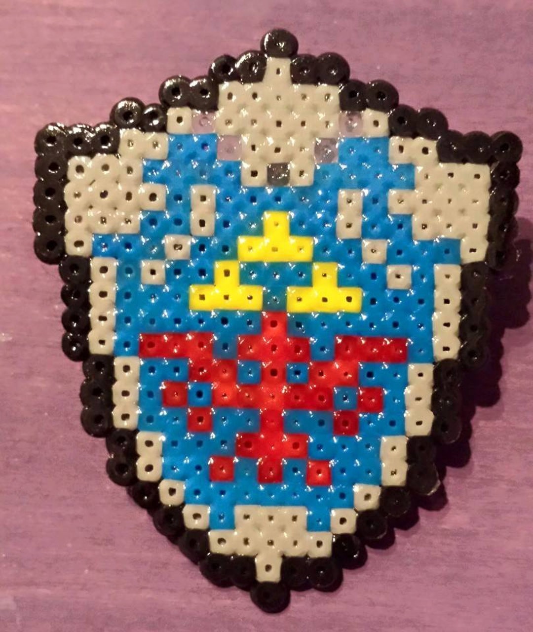 Legend of Zelda Hama Bead Shield Pin - Etsy