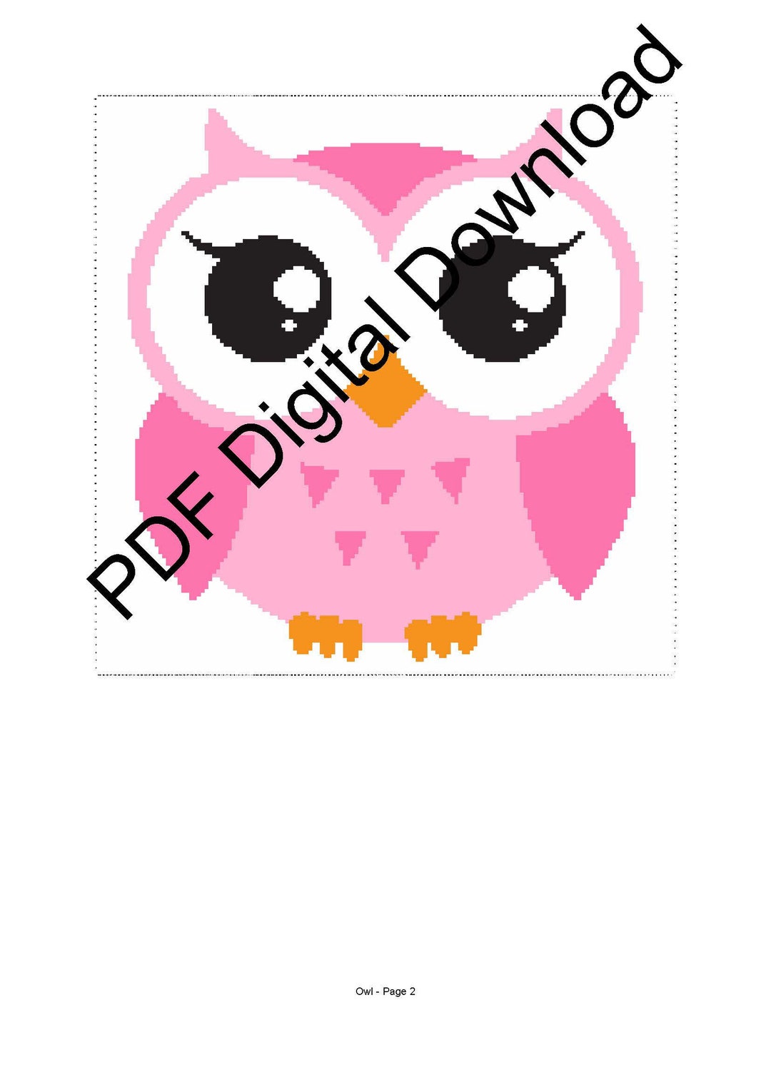 Owl *digital Download* Color Graph, Symbol Graph, and Row by Row Color ...