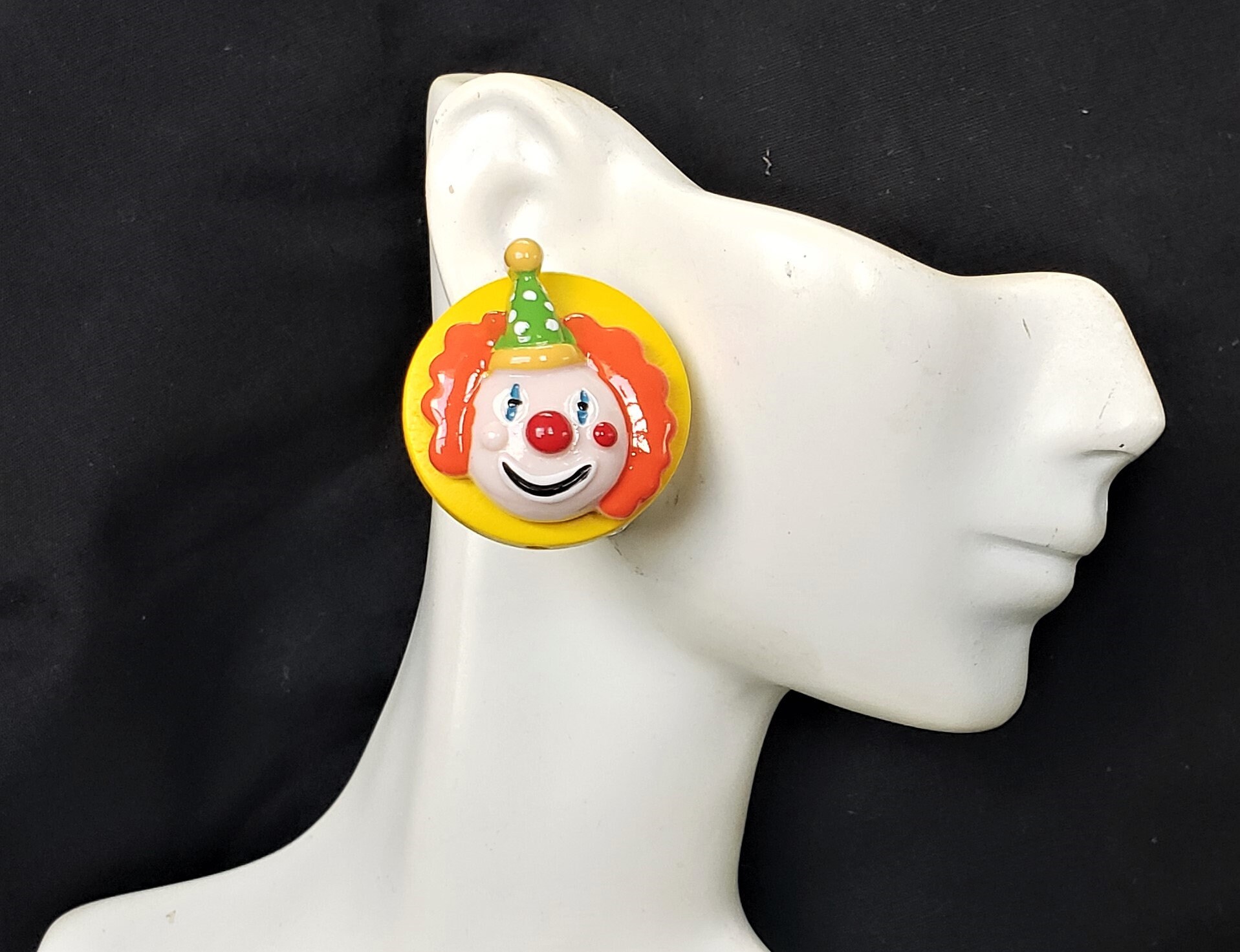 Clown Earrings 1.25 Long Stud Circus Clown Jewelry | Etsy