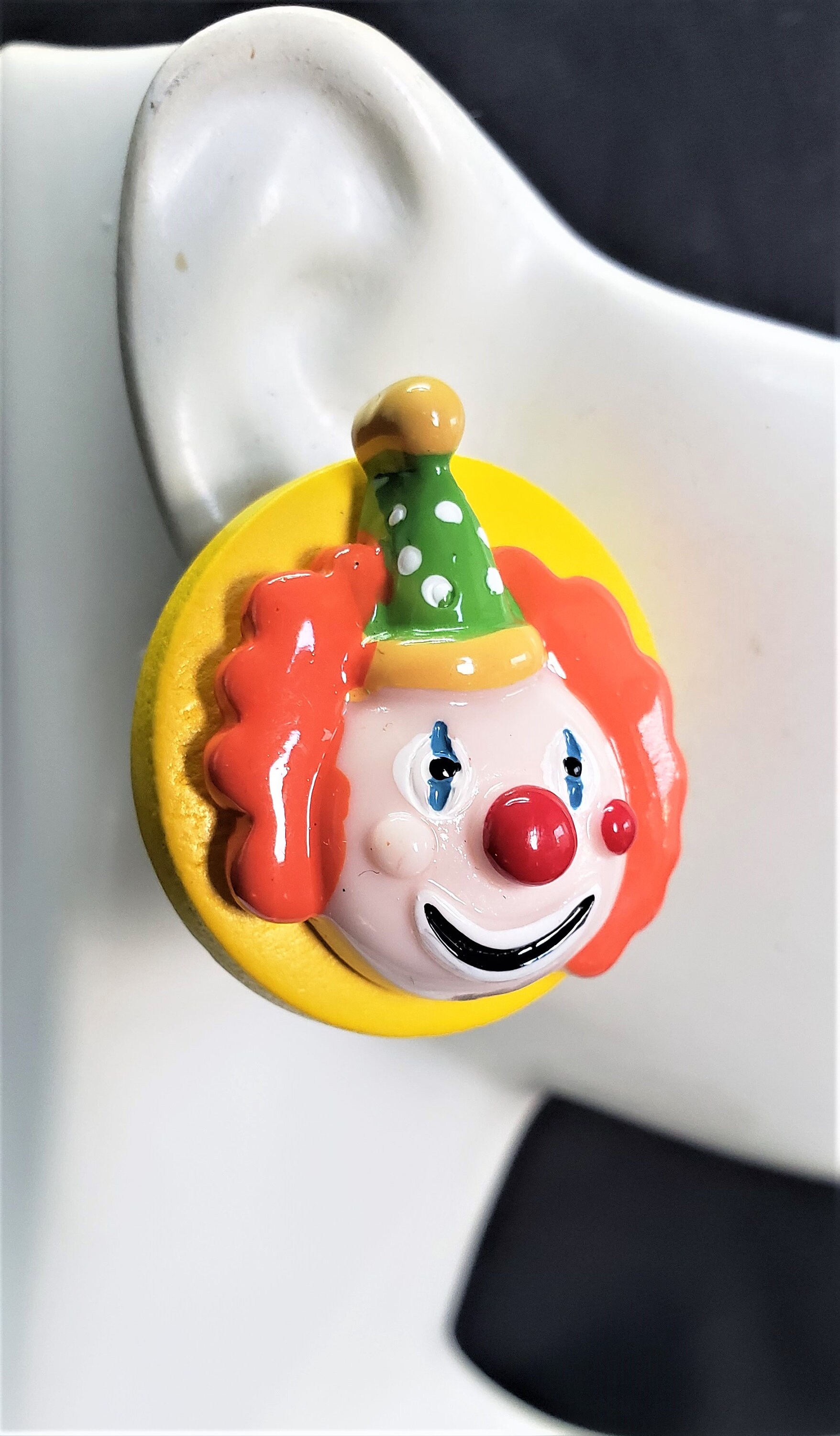 Clown Earrings 1.25 Long Stud Circus Clown Jewelry | Etsy