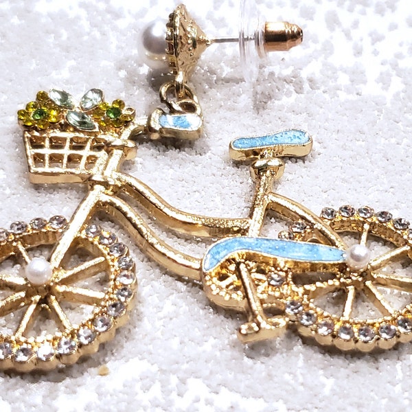Bicycle Earrings - Etsy