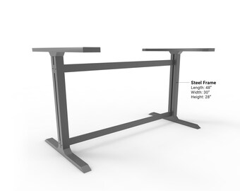 One Table and Two Benches Steel Legs Handmade Metal Base for | Etsy
