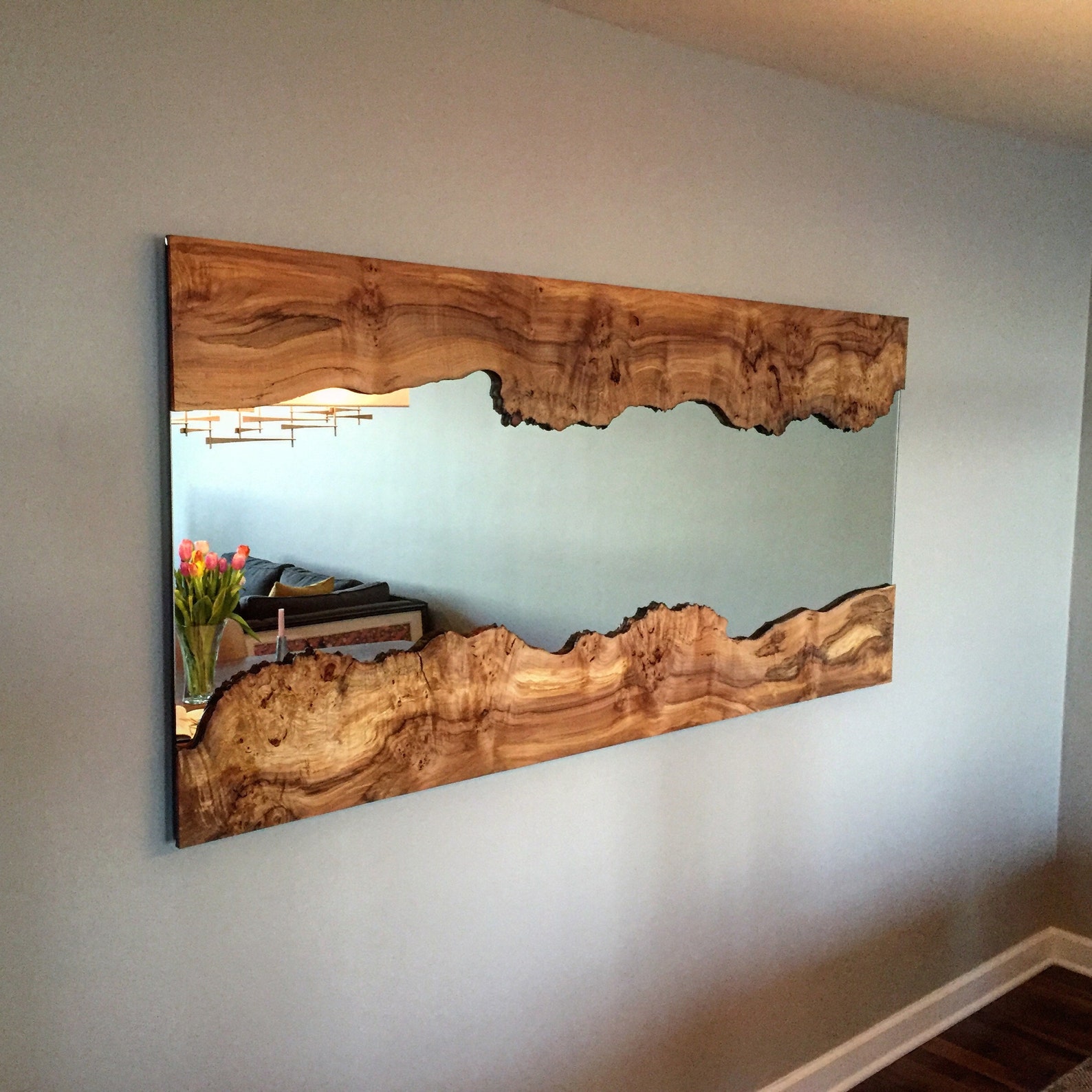 Handcrafted Live Edge Wall Mirror With Live Edge Wood Frame - Etsy