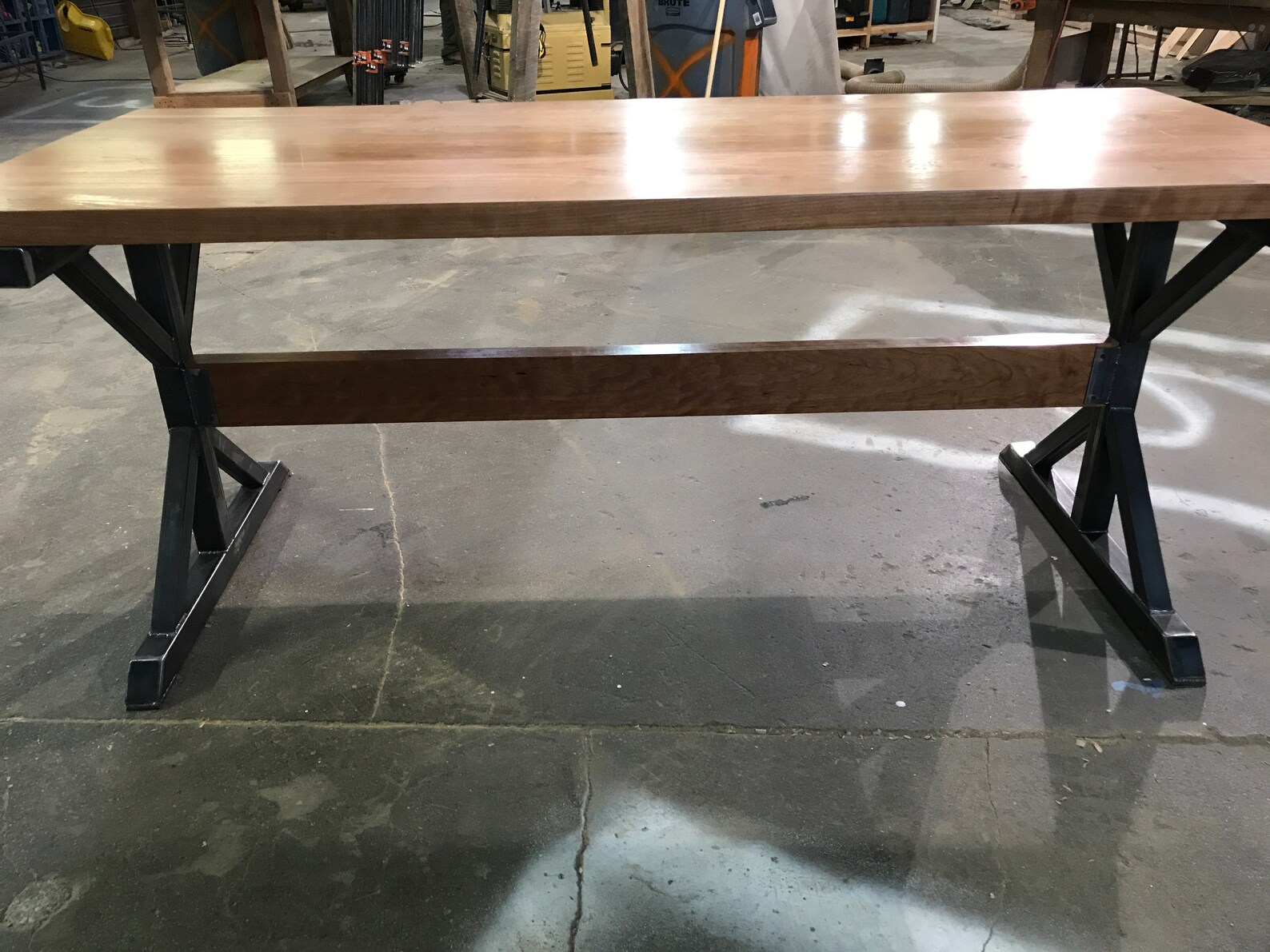 6FT Long Custom Beautiful Cherry Wood Desk With Steel Base - Etsy