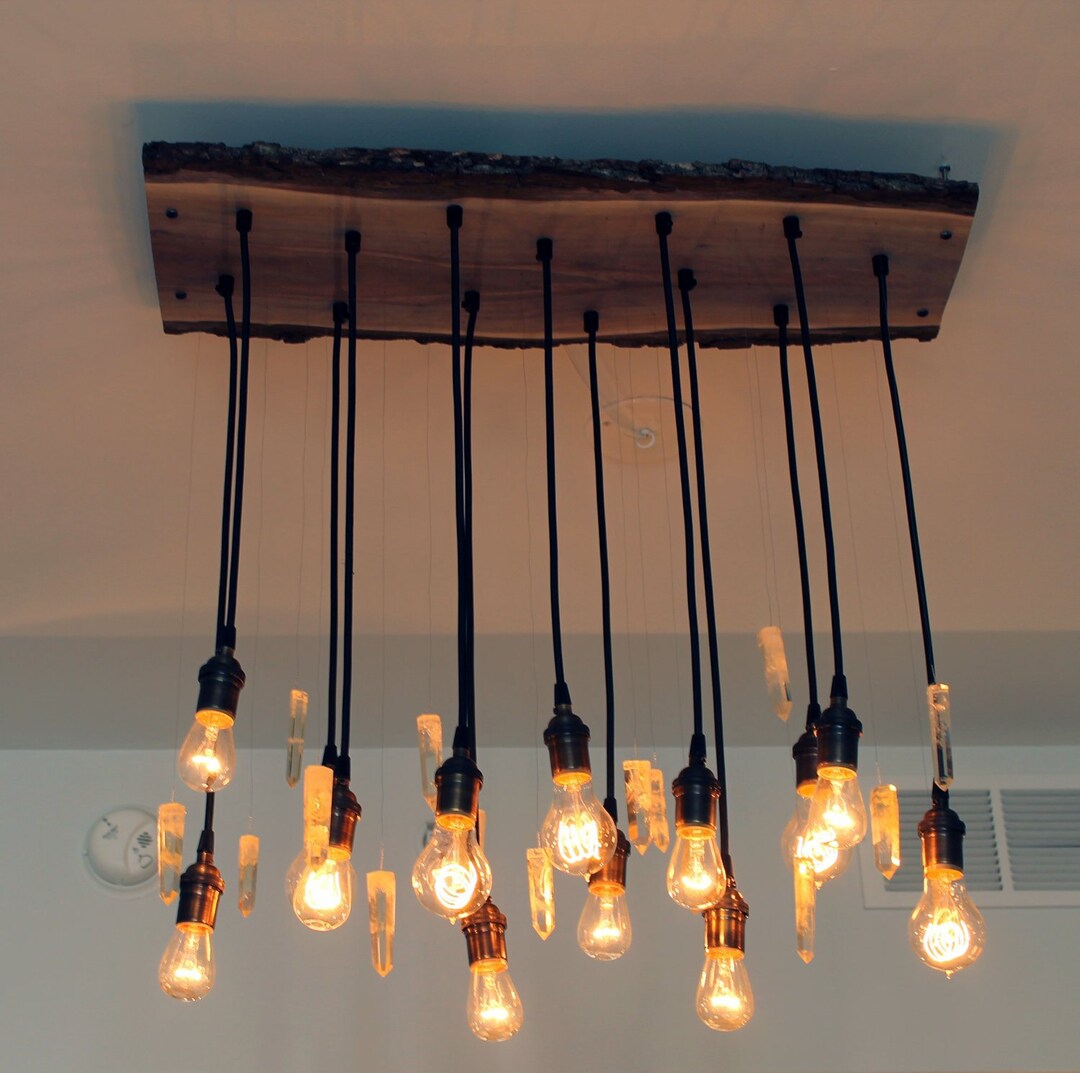 60” Long Handmade Live Edge Walnut Light Fixture for Modern Building - Etsy