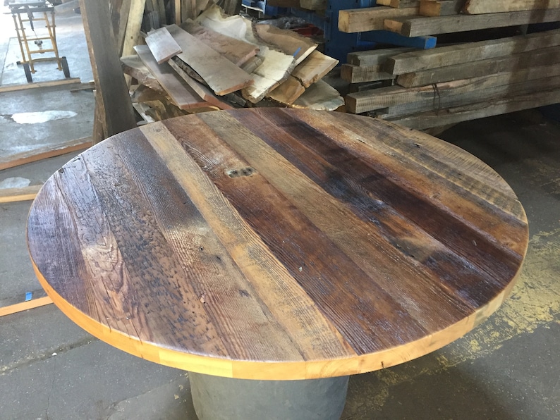 48” Round Shape Solid Reclaimed Barn Wood Table Can Be Used as Coffee ...