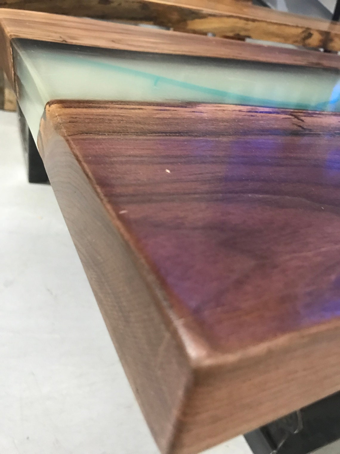 Glow in the Dark Epoxy Resin Walnut Live Edge Coffee Table - Etsy