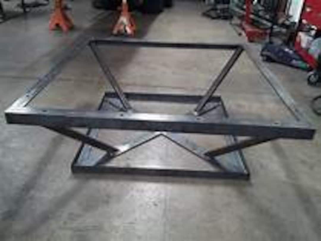 Modern Heavy Duty Iron Table Frame - Square Tubing Large Steel Frame ...