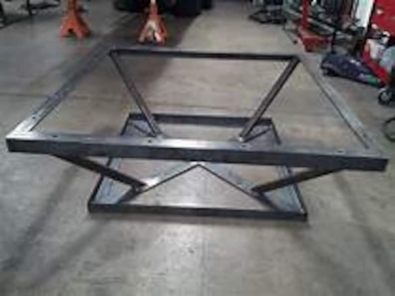 Modern Heavy Duty Iron Table Frame - Square Tubing Large Steel Frame ...