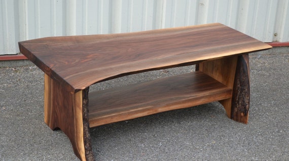 36 Long Live Edge walnut Rustic Coffee Table For Home Office Drawing Room Or Any Place