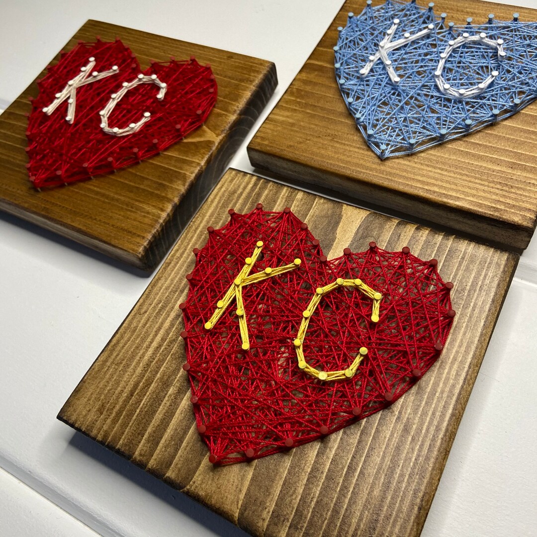 KC Heart String Art, KC Love, Kansas City String Art, Kansas City Heart ...