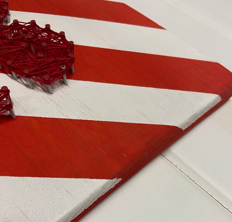 Red and White Chevron String Art Love String Art Wall Art - Etsy
