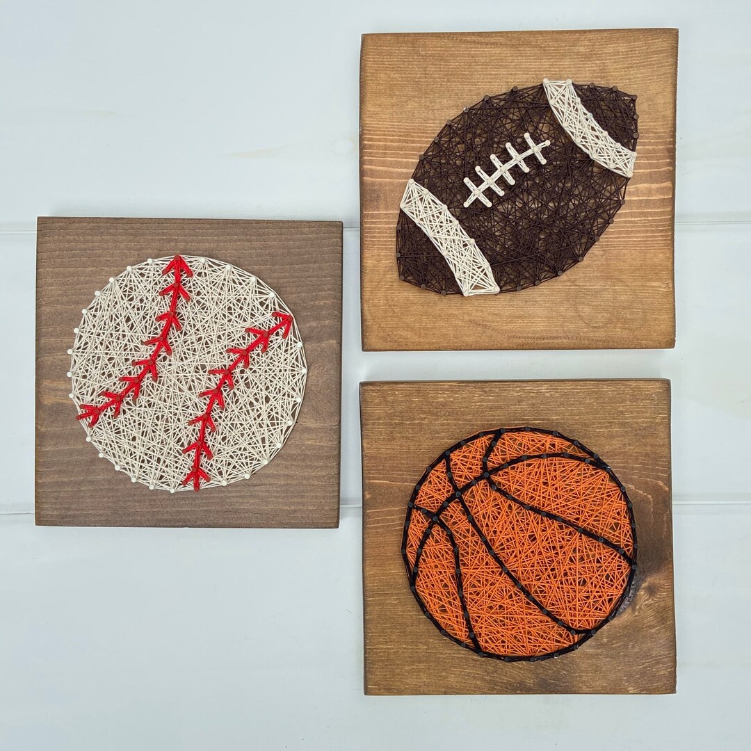 Sports Themed String Art, Basketball, Football, Baseball - Etsy