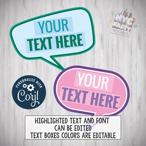 Editable Photo Booth Props Edit With CORJL Custom Photo - Etsy