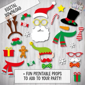 Editable Photo Booth Props, Christmas Photo Booth, Edit With Corjl ...
