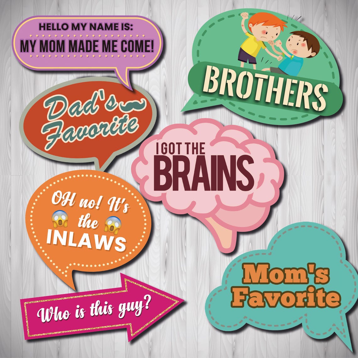 Family Reunion Photo Booth Props: Printable DIY Kit + Sign (digital ...