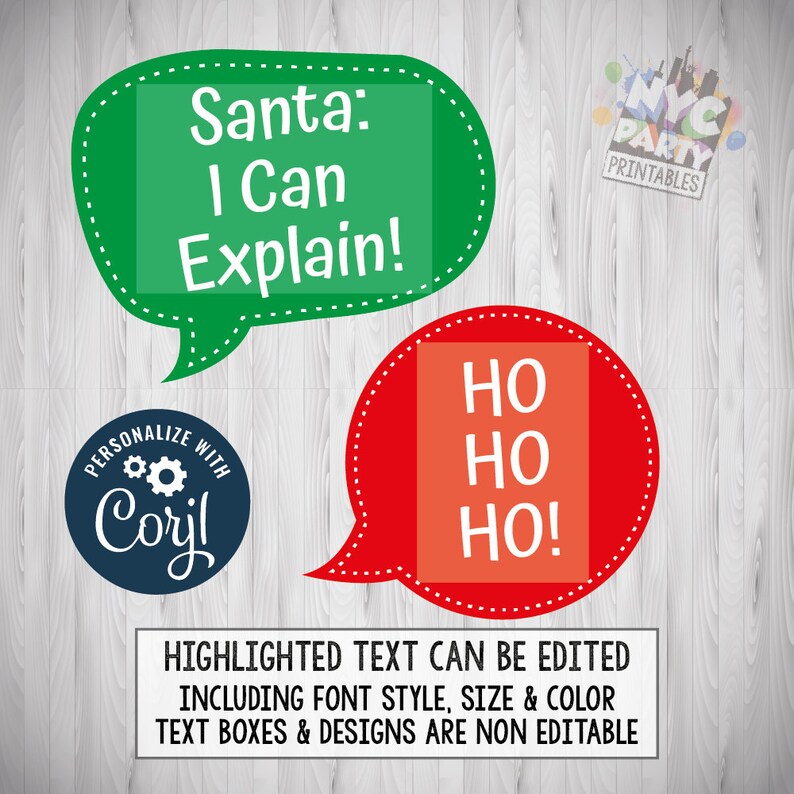 Editable Christmas Photo Booth Props: DIY Word Bubbles (digital ...