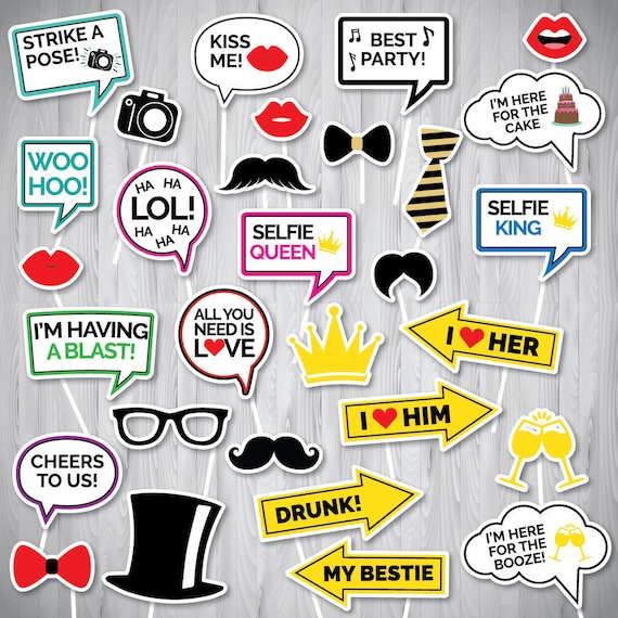 Party Props, Photo Booth Party Props, Adult Party Props, Party Photo ...