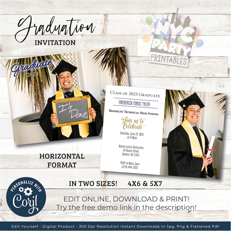 Editable Graduation Invite Editable Grad Invitation - Etsy
