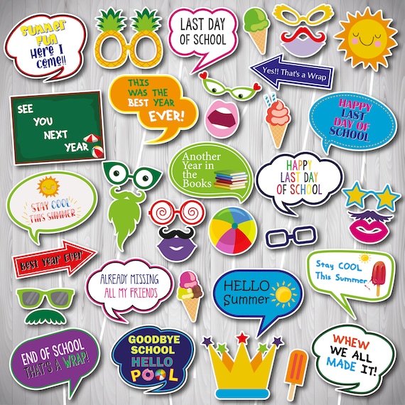 End of School Props, Classroom Props, Printable School Year Props ...