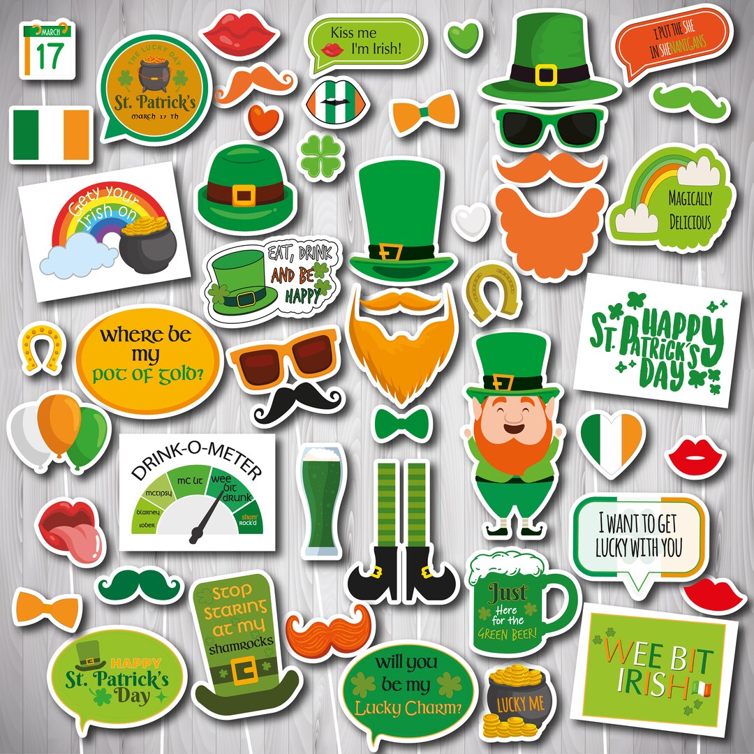 St. Patrick's Day Props, Saint Patty's Day Photo Booth Props, St ...