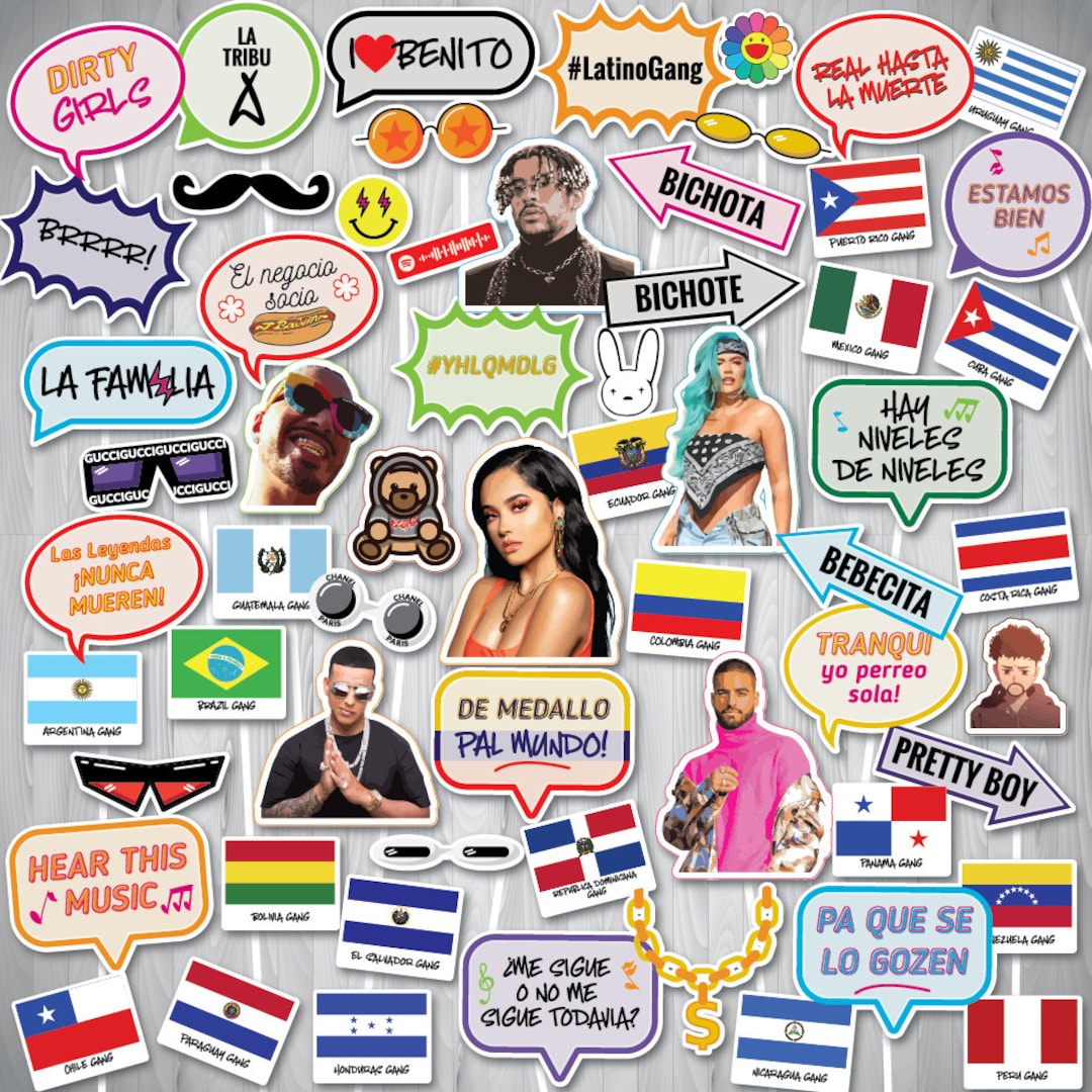 Reggaeton Photo Booth Props, Reggaeton Party, Reggaeton Party Props ...