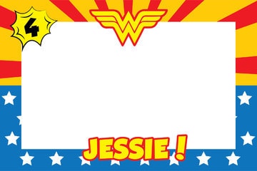 Wonder Woman Birthday Photo Booth Frame: 36" X 24" (printable) - Etsy