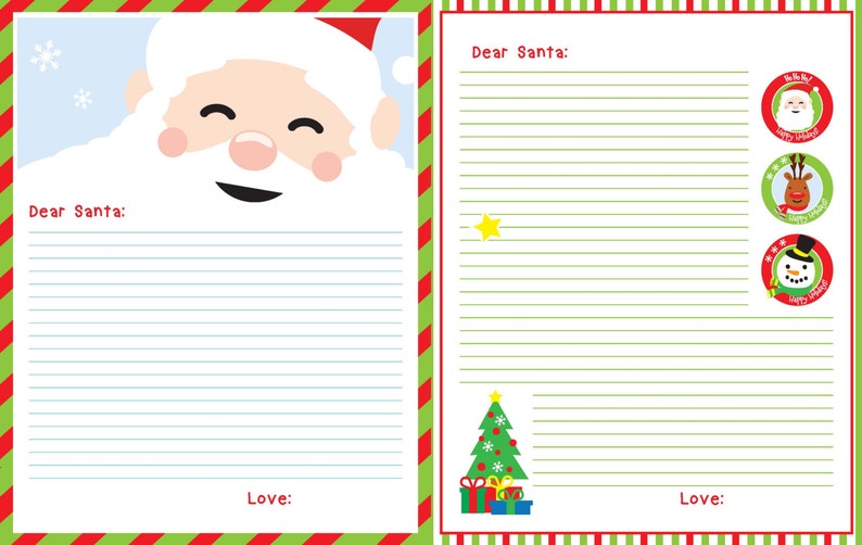 Printable Letter to Santa: Wish List Template (instant Download) - Etsy