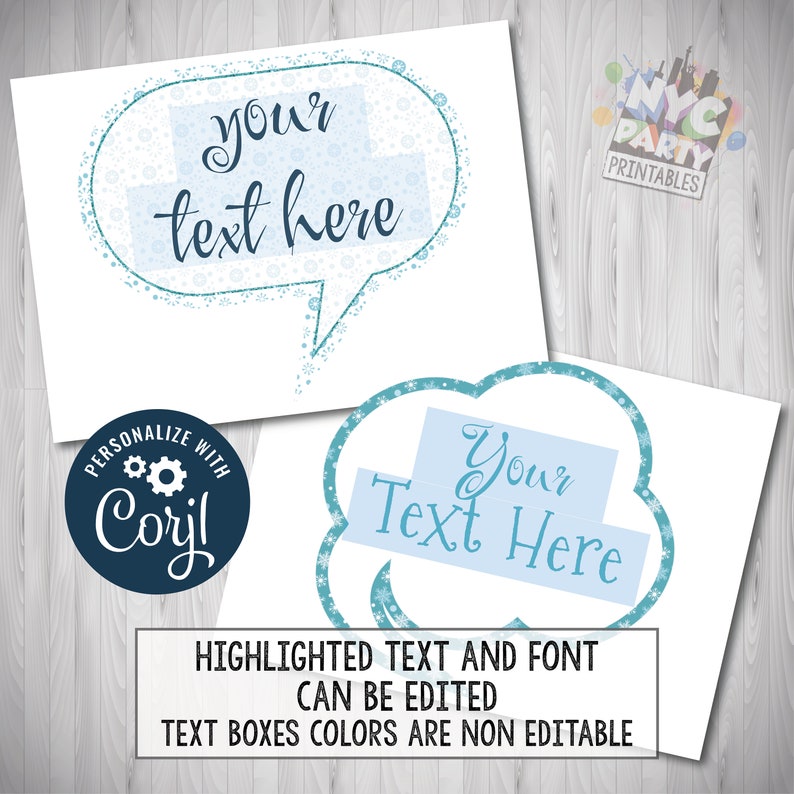 Editable Photo Booth Props Edit With Corjl Winter - Etsy